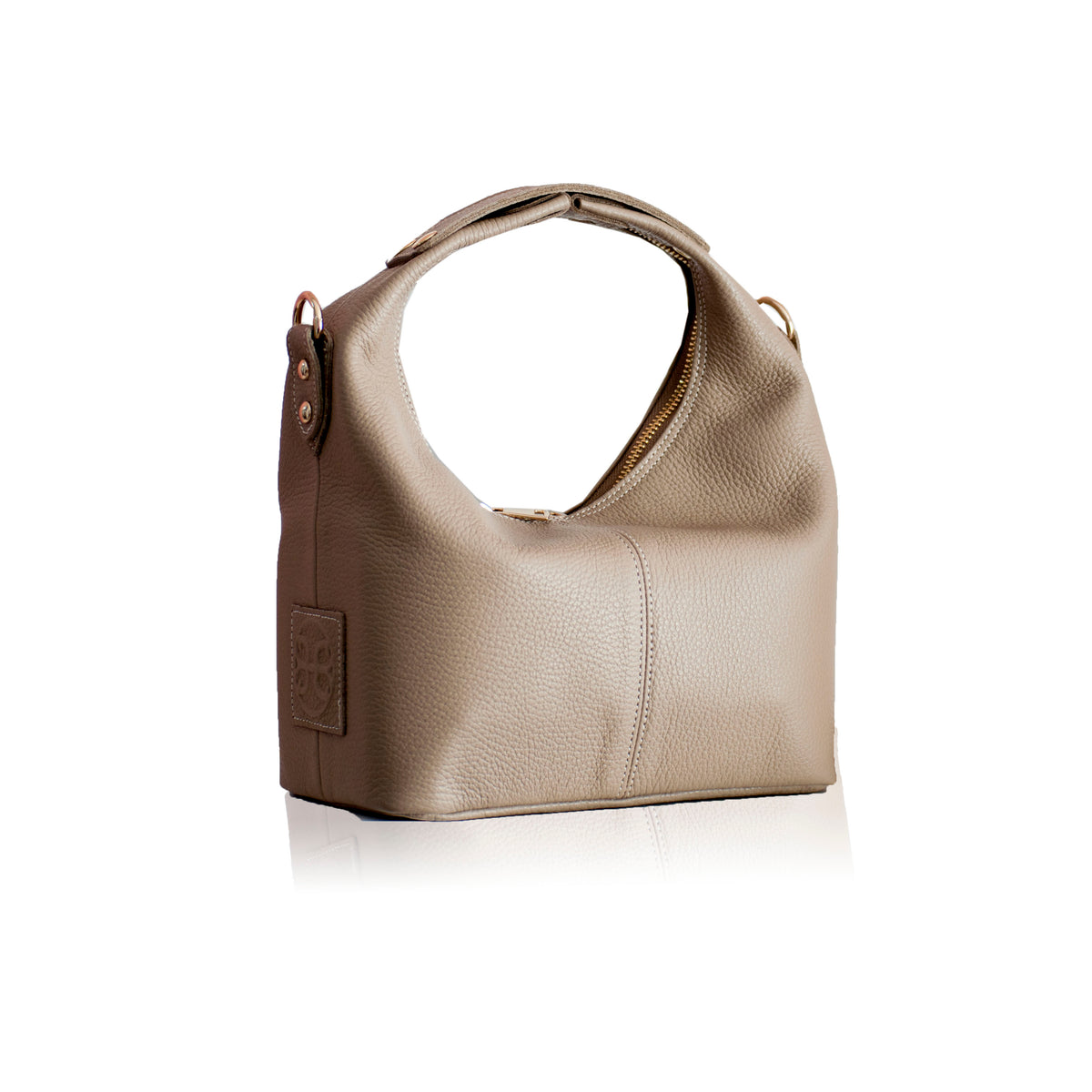 Mitsi Leather Handbag - Taupe – Bonendis